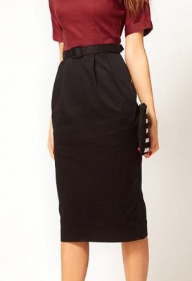 Fuste midi de purtat la birou - A Lady